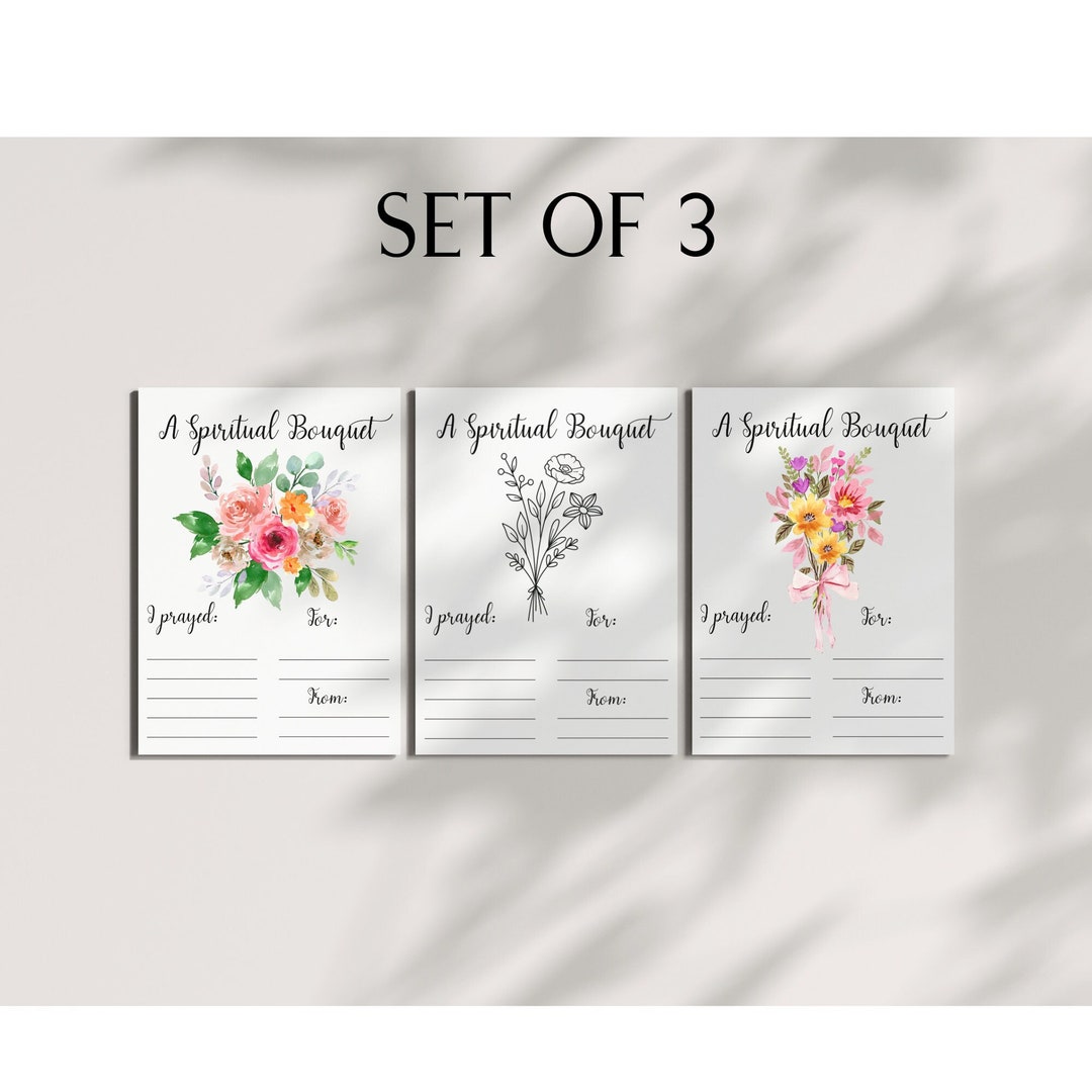 Printable Spiritual Bouquet, Catholic Prayer Card, Catholic Prayer ...