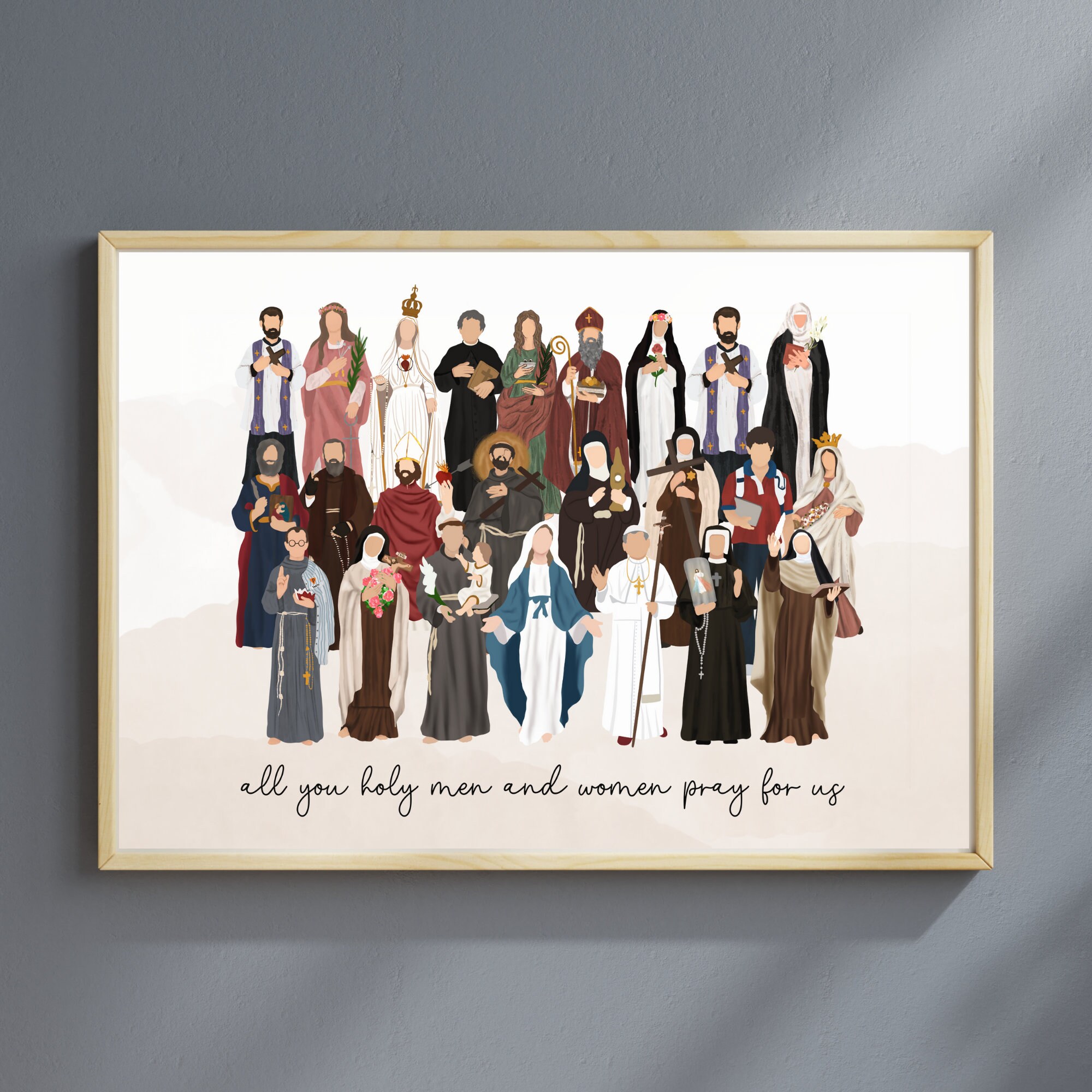 Catholic Saints Poster, Catholic Wall Art, Catholic Decor, Catholic ...