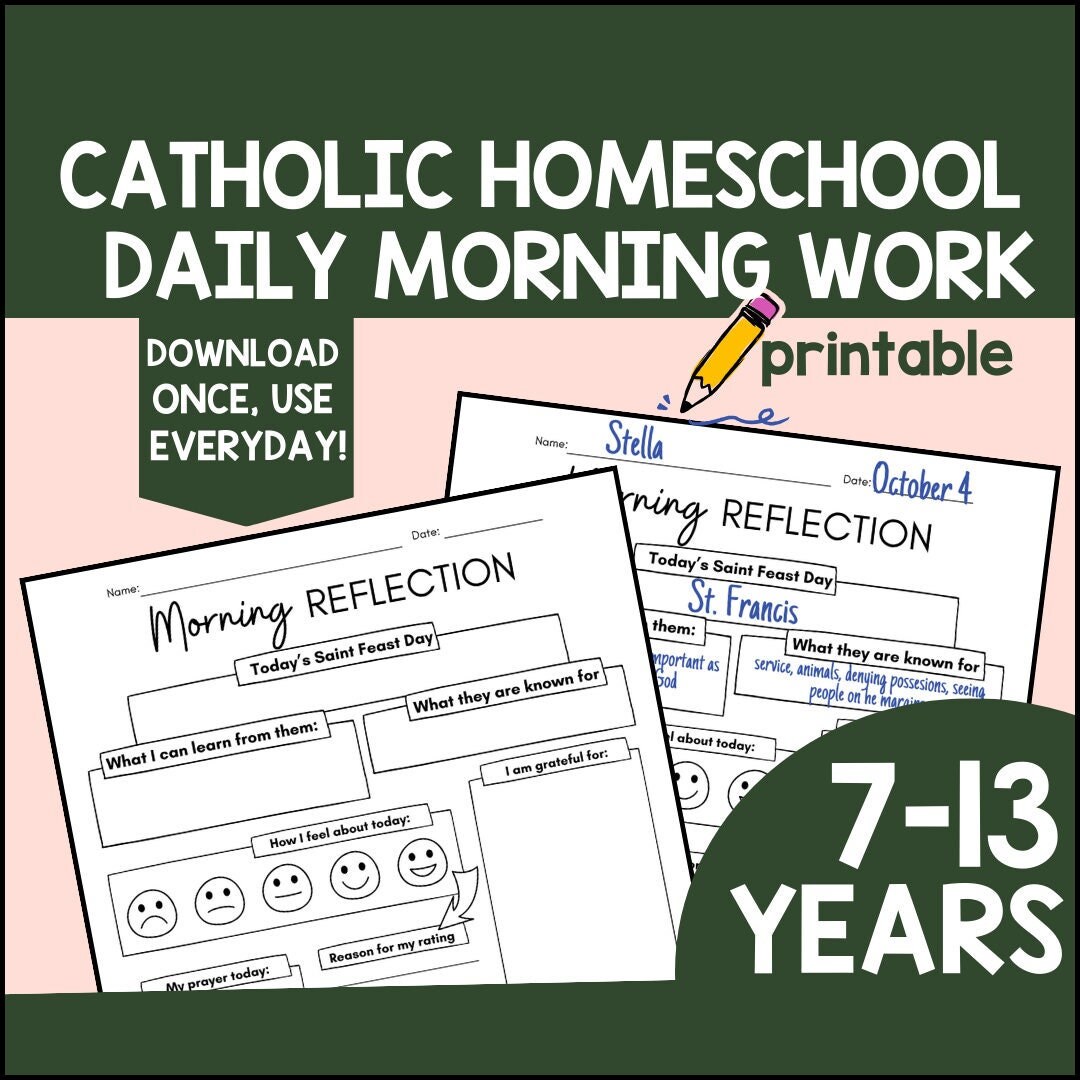 Catholic Homeschool Activity, Catholic Reflection for Kids, Catholic ...