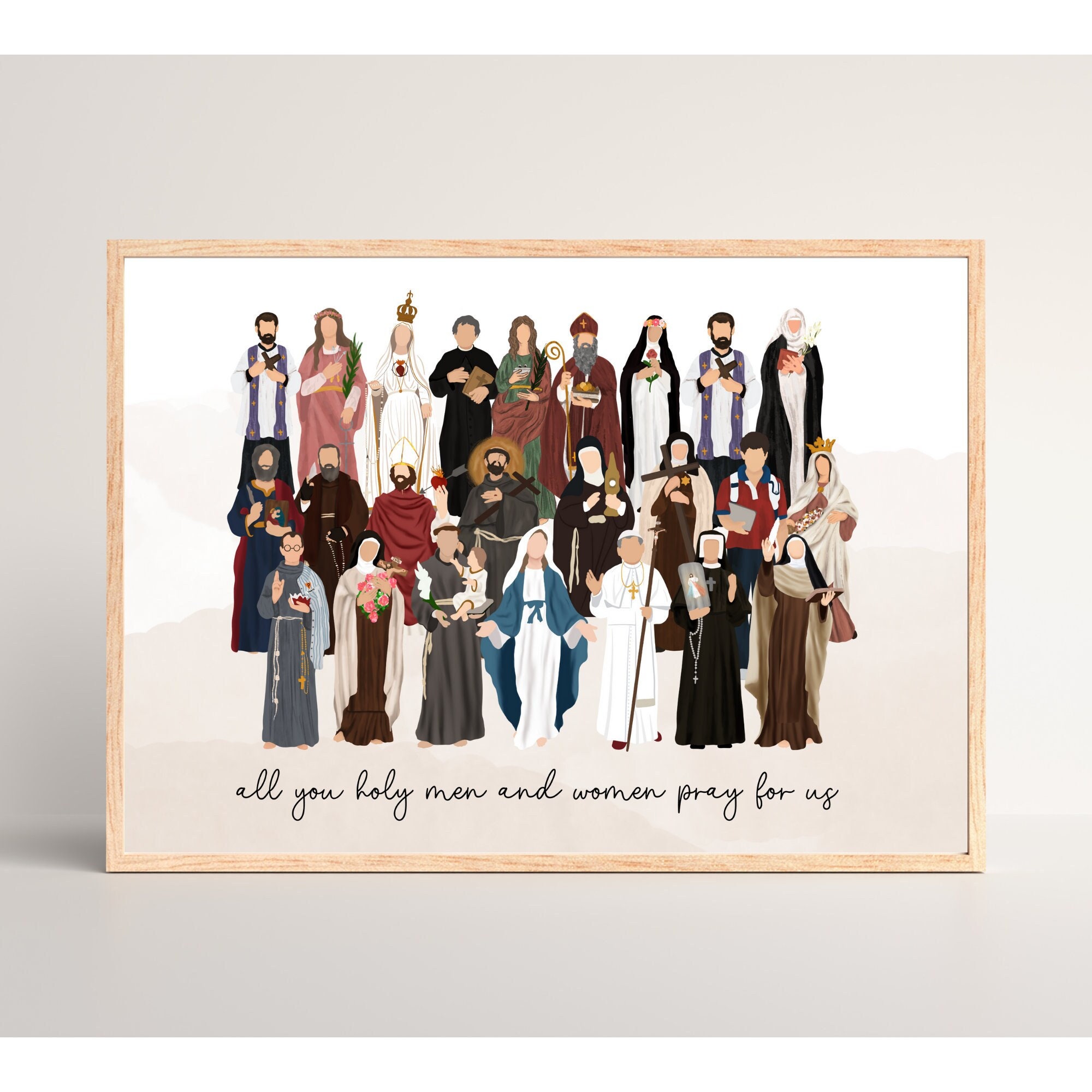 Catholic Saints Poster, Catholic Wall Art, Catholic Decor, Catholic ...
