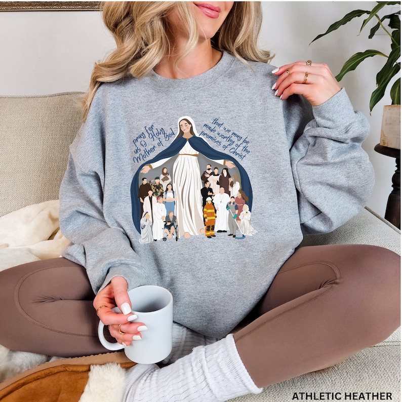 Marian Sweatshirt, Catholic Sweatshirt, Catholic Gift, Marian Devotion ...