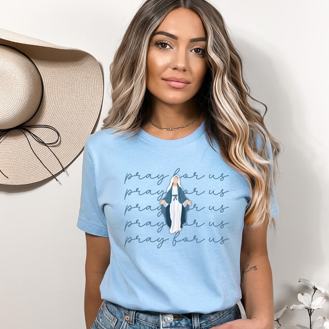 Virgin Mary Shirt, Mother Mary Gift for Mom, Marian Shirt, Catholic ...