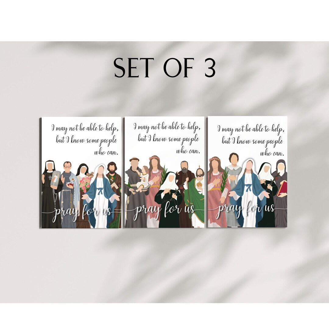 Catholic Saint Prayer Card Set Catholic Prayer Printable Patron Saint Prayer Cards Catholic