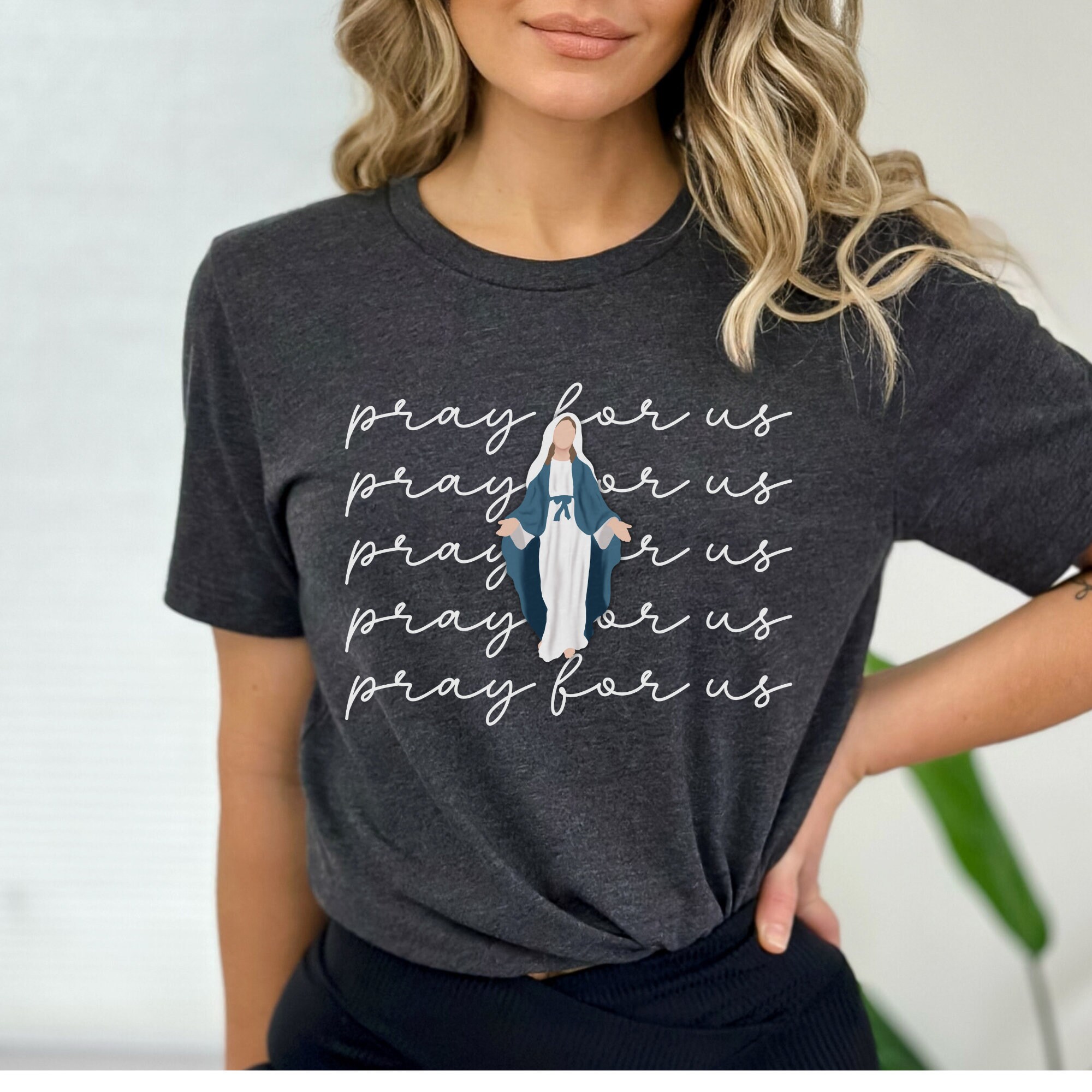 Virgin Mary Shirt, Mother Mary Gift for Mom, Marian Shirt, Catholic ...