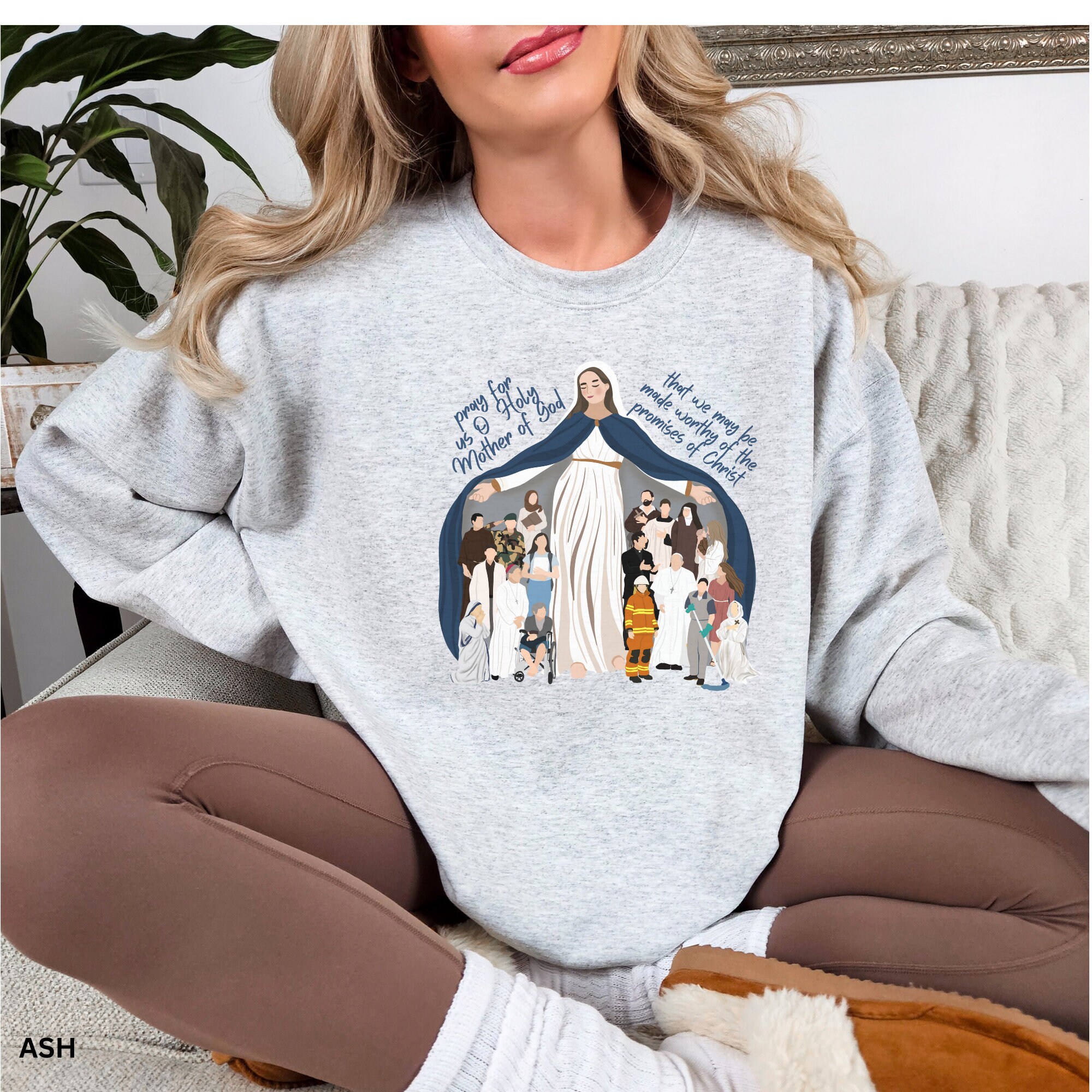 Marian Sweatshirt, Catholic Sweatshirt, Catholic Gift, Marian Devotion ...