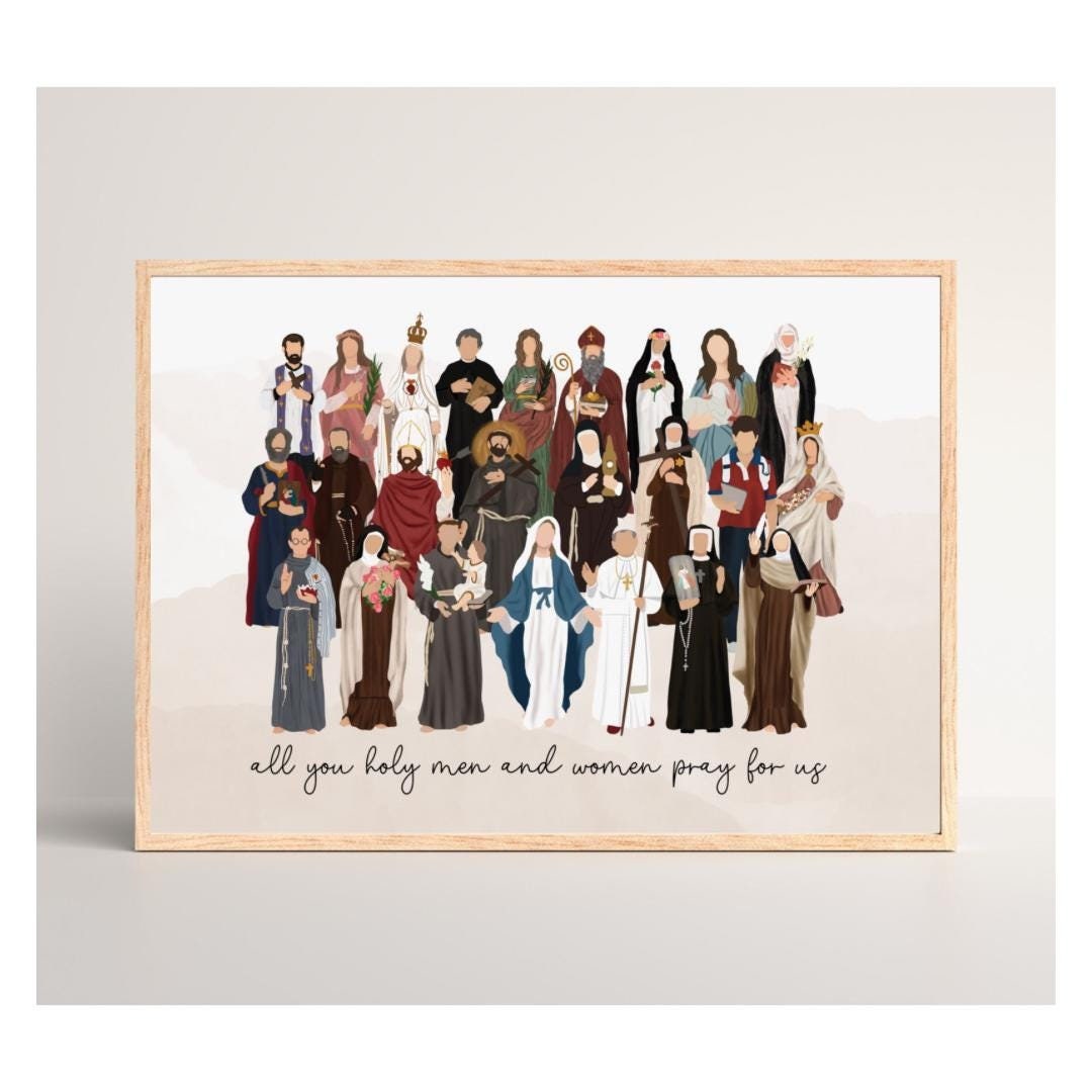 Catholic Saints Poster, Catholic Wall Art, Catholic Decor, Catholic ...