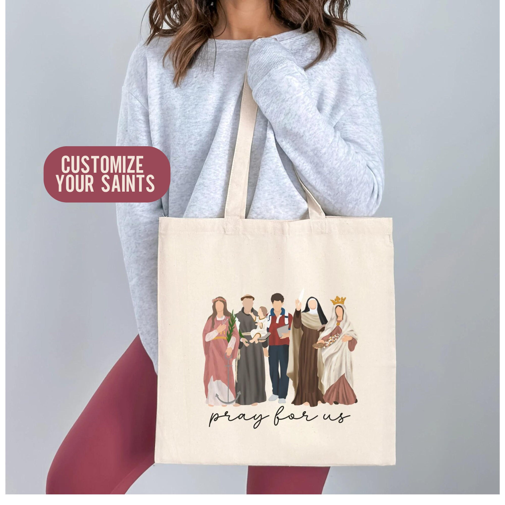 Custom Catholic Saints Bag, Catholic Saint Gift, Catholic Tote Bag for ...