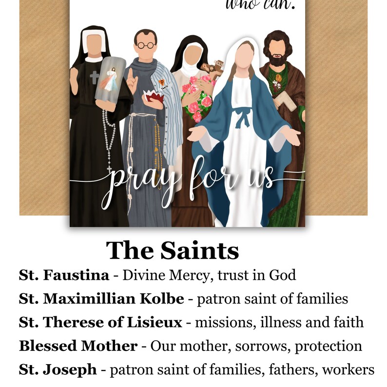 Catholic Saint Prayer Card Set, Catholic Prayer Printable, Patron Saint ...