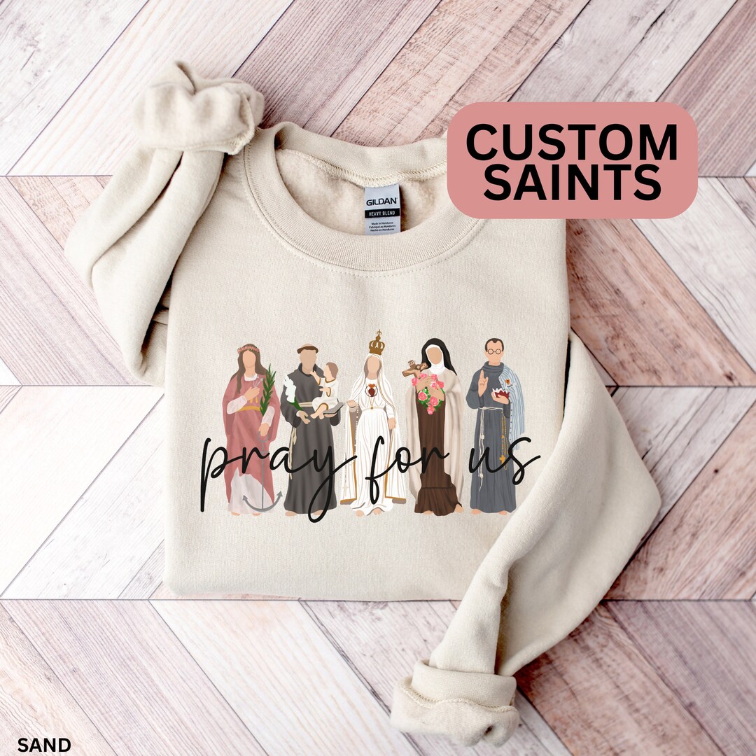 Custom Saints Sweatshirt, Catholic Saints Gift, Catholic Sweatshirt ...