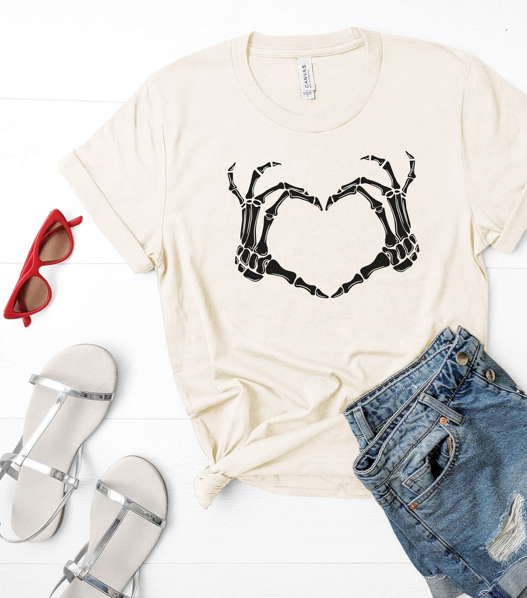 Valentine Skeleton Heart Hand Shirt, Edgy Anti Valentine Shirt, Couples ...