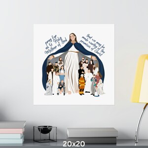 Blessed Mother Poster, Catholic Poster, Marian Decor, Catholic Wall Art ...