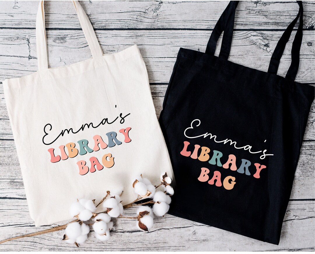 Kids Library Bag, Custom Tote Bag for Kids, Custom Name Gift, Kids Book ...