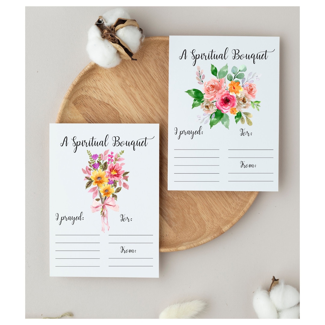 Printable Spiritual Bouquet, Catholic Prayer Card, Catholic Prayer ...