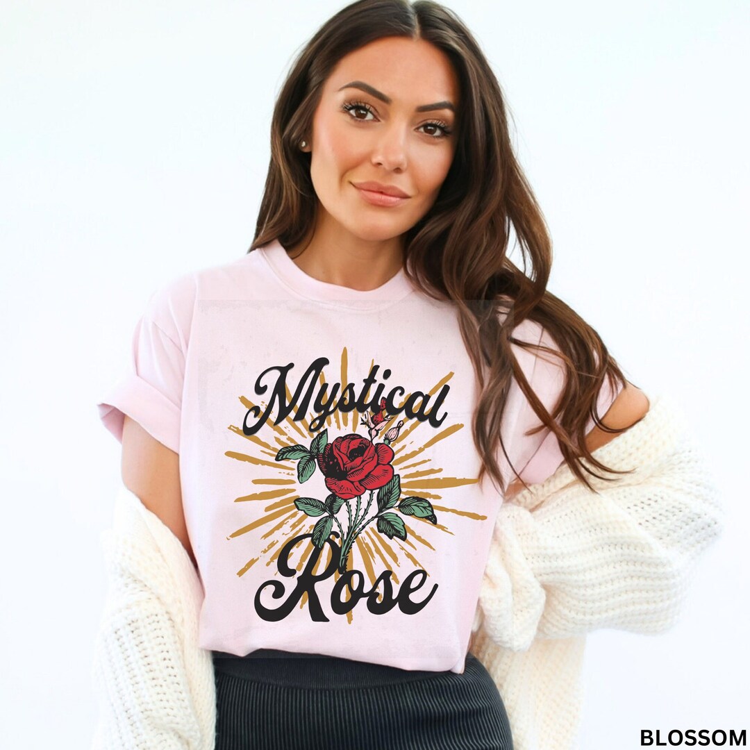 Mystical Rose Catholic Shirt, Catholic Gift, Comfort Colors Shirt ...