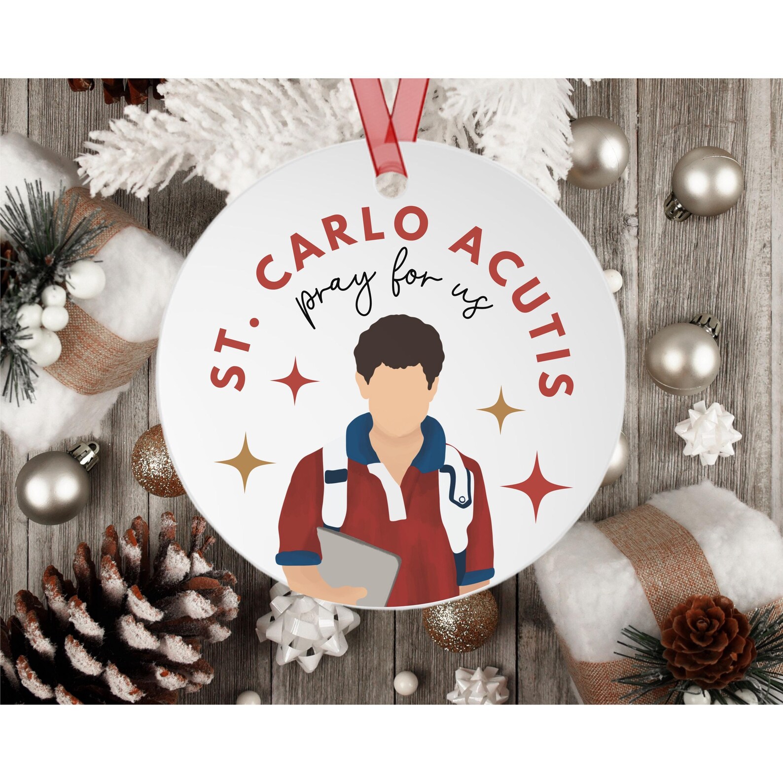 Carlo Acutis Ornament, Carlo Acutis Gift, Saint Ornament, Catholic ...