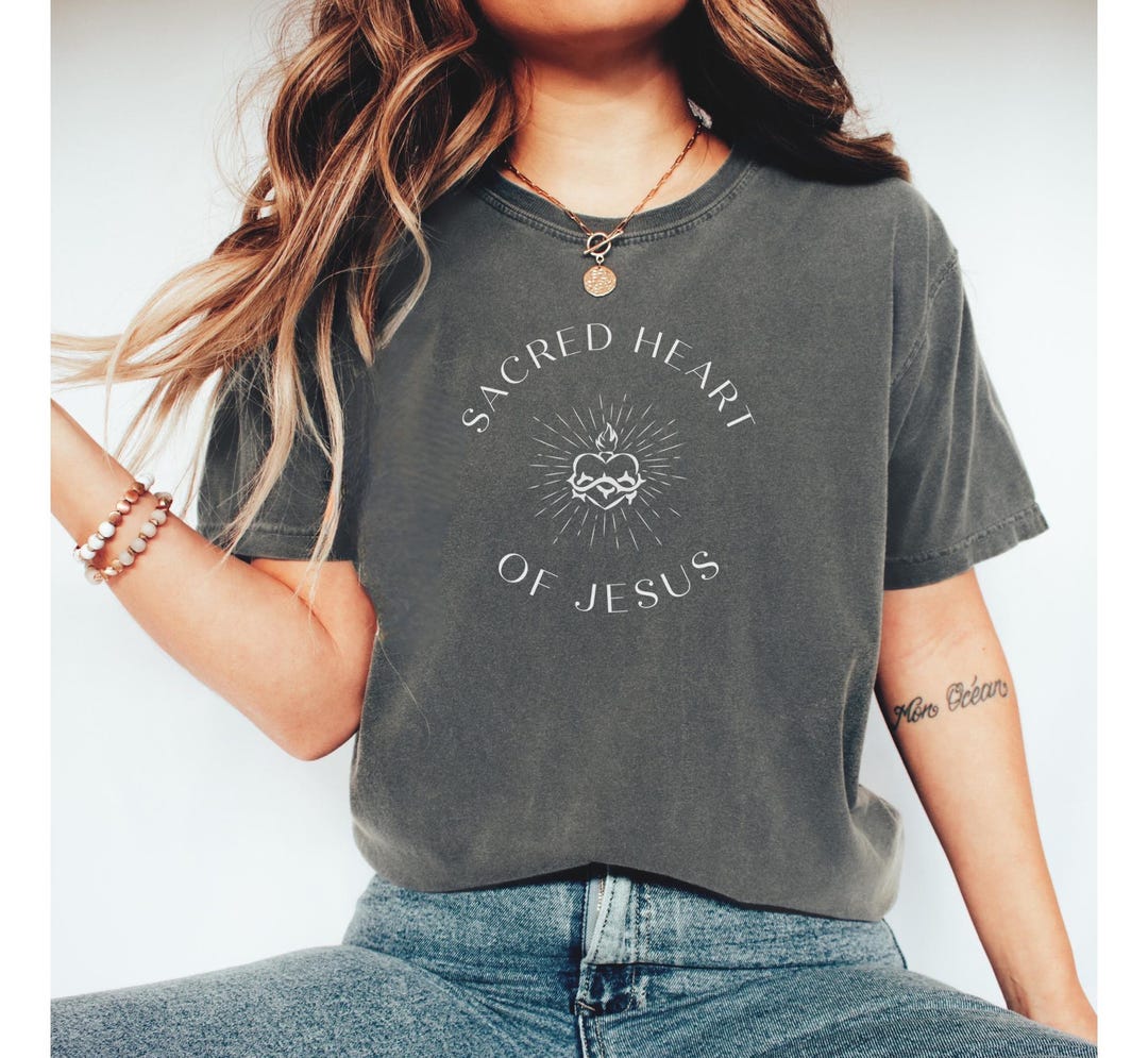 Sacred Heart of Jesus Shirt, Catholic Shirt, Sacred Heart Shirt, Jesus Shirt, Catholic Gift ...