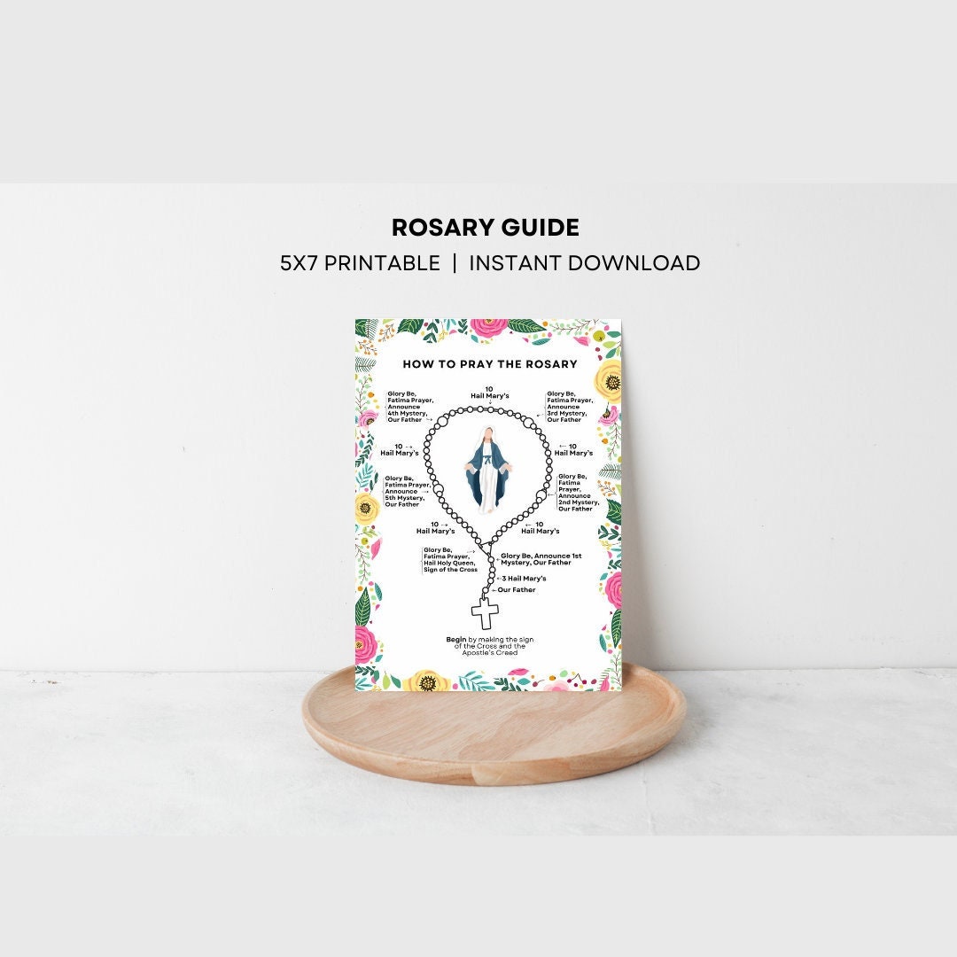 Kids Rosary Guide Printable, Catholic Prayer Card, How to Pray the ...