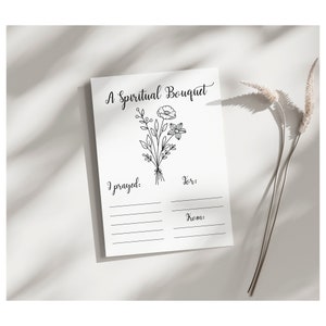 Printable Spiritual Bouquet, Catholic Prayer Card, Catholic Prayer ...