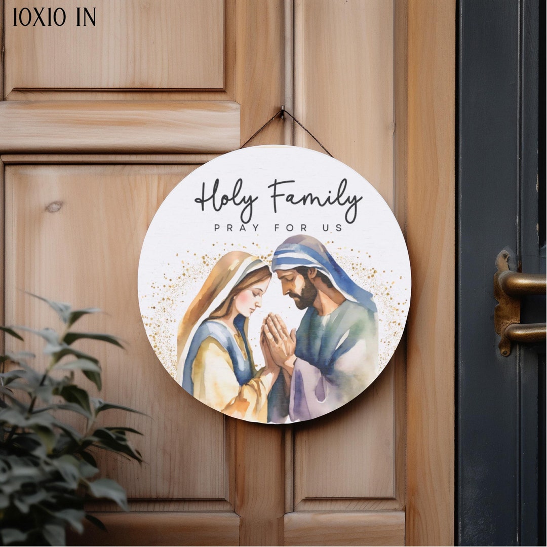 Catholic Wood Sign, Holy Family Art, Catholic Decor Catholic Gift ...