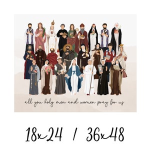 Catholic Saints Poster, Catholic Wall Art, Catholic Decor, Catholic ...