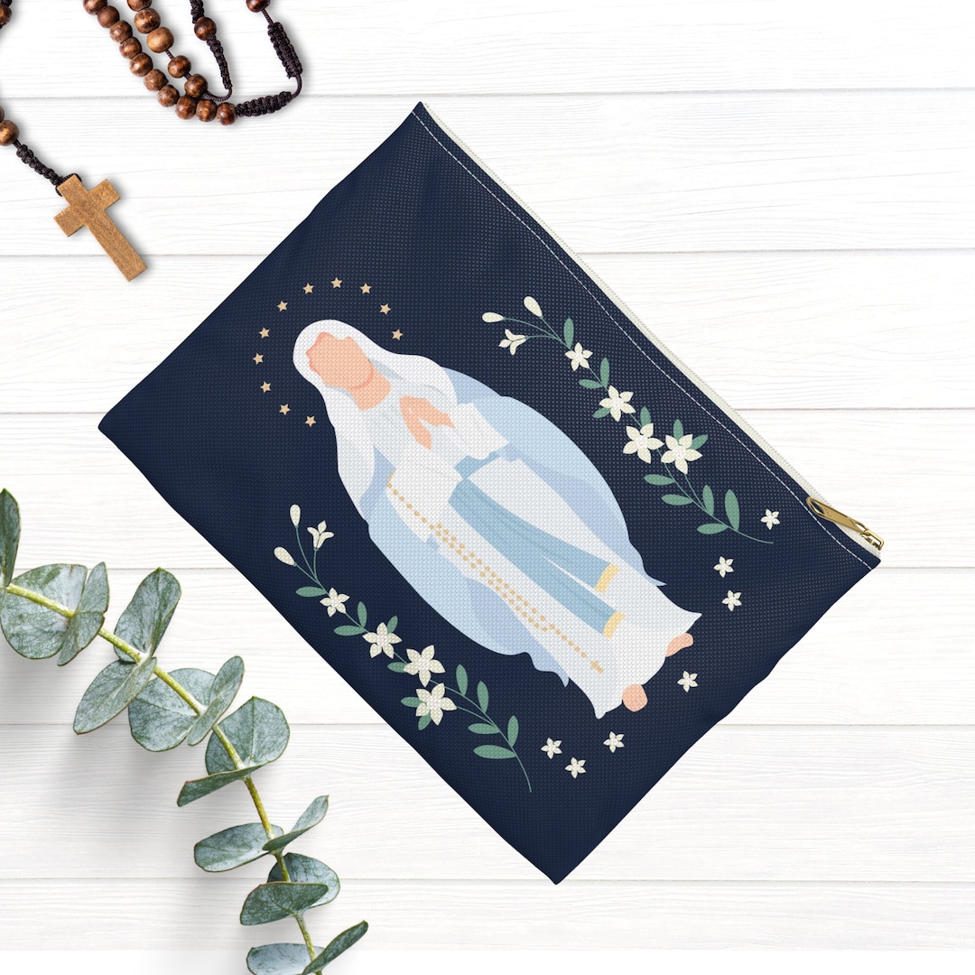 Rosary Pouch, Mary Gift, Catholic Gift, Blessed Mother Rosary Bag ...