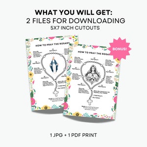Kids Rosary Guide Printable, Catholic Prayer Card, How to Pray the ...