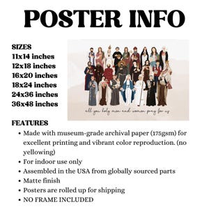 Catholic Saints Poster, Catholic Wall Art, Catholic Decor, Catholic ...