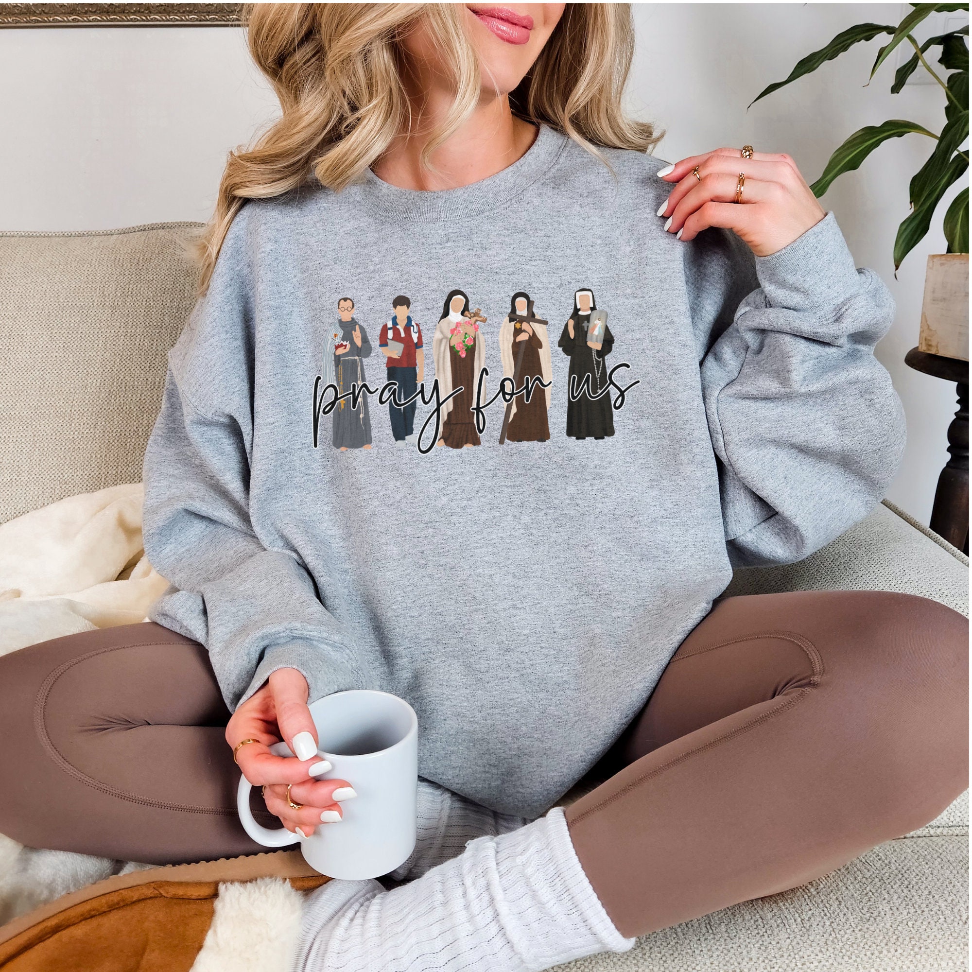 Custom Saints Sweatshirt, Catholic Saints Gift, Catholic Sweatshirt ...