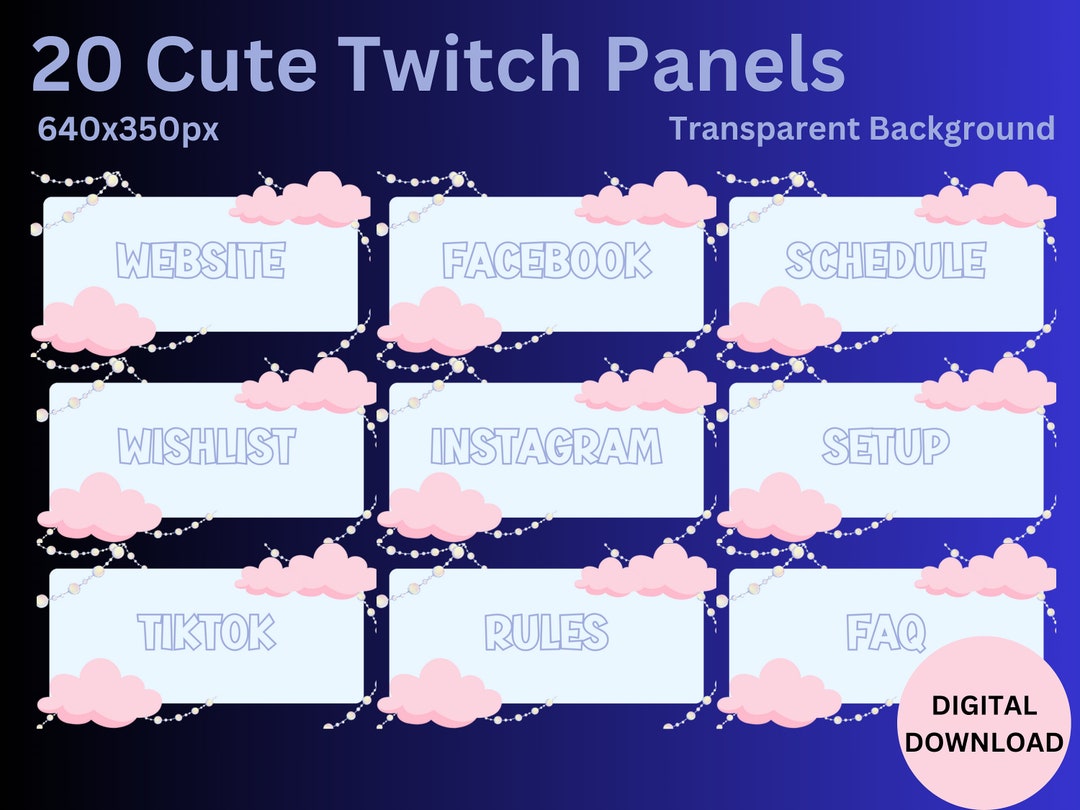 20 Cute Twitch Panels, Cute - Etsy