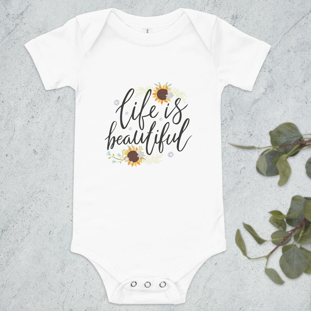 Life is Beautiful, Gift, Life Baby Clothes, Baby Short Sleeve One Piece ...