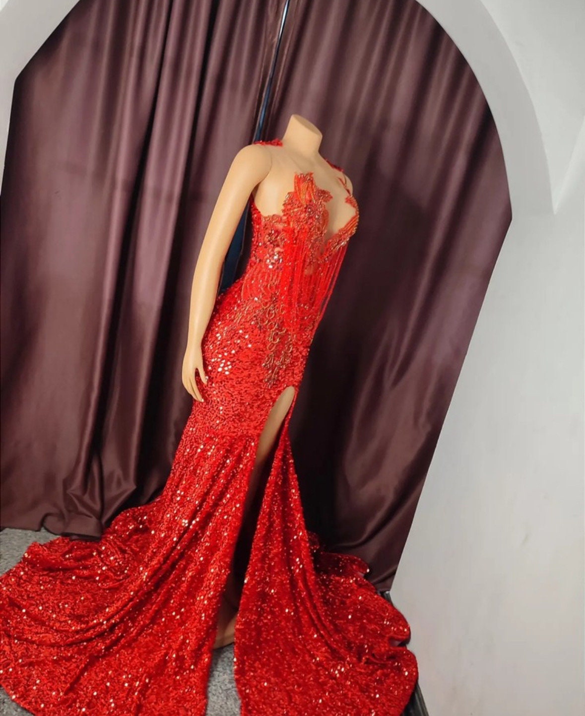 Red Prom Dress, Red Wedding Reception Dress ,african Prom Gowns ...