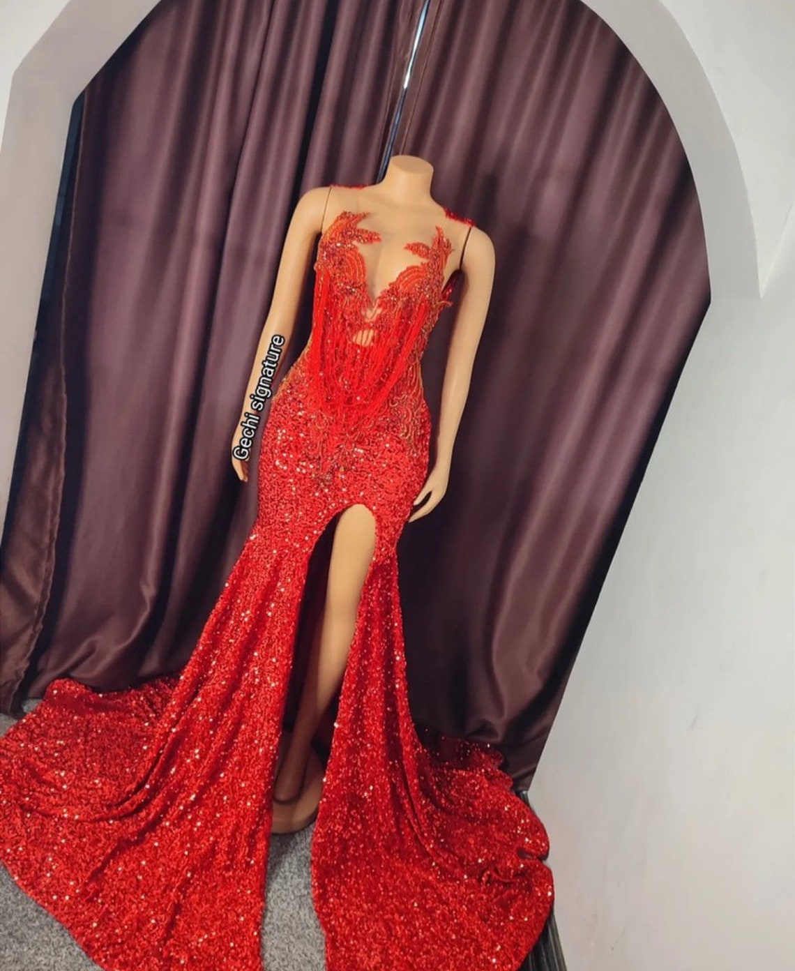 Red Prom Dress, Red Wedding Reception Dress ,african Prom Gowns ...