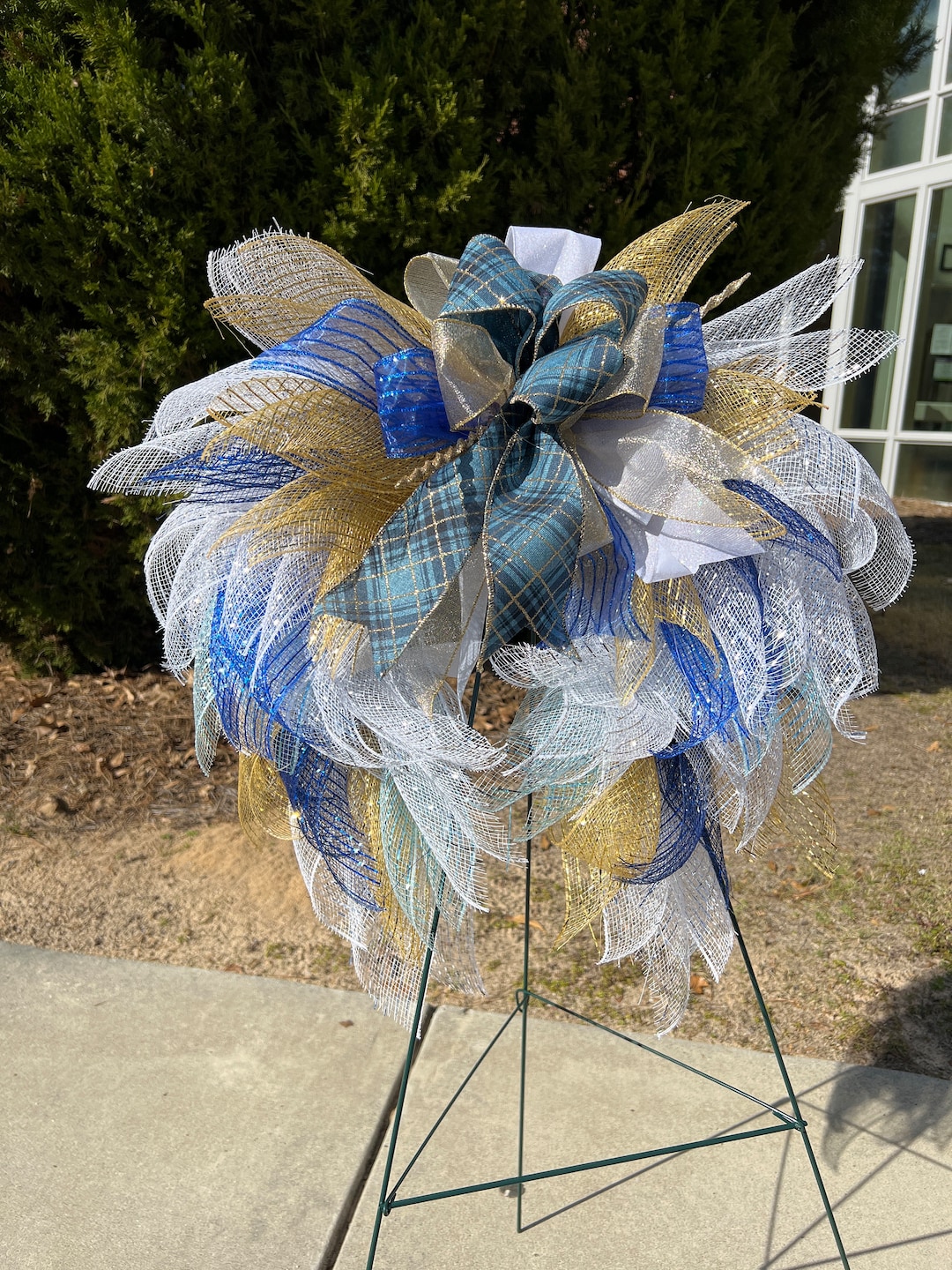 Angel Wing Wreath Father’s Day Wreath Blue Wreath Gold Wreath Memorial ...