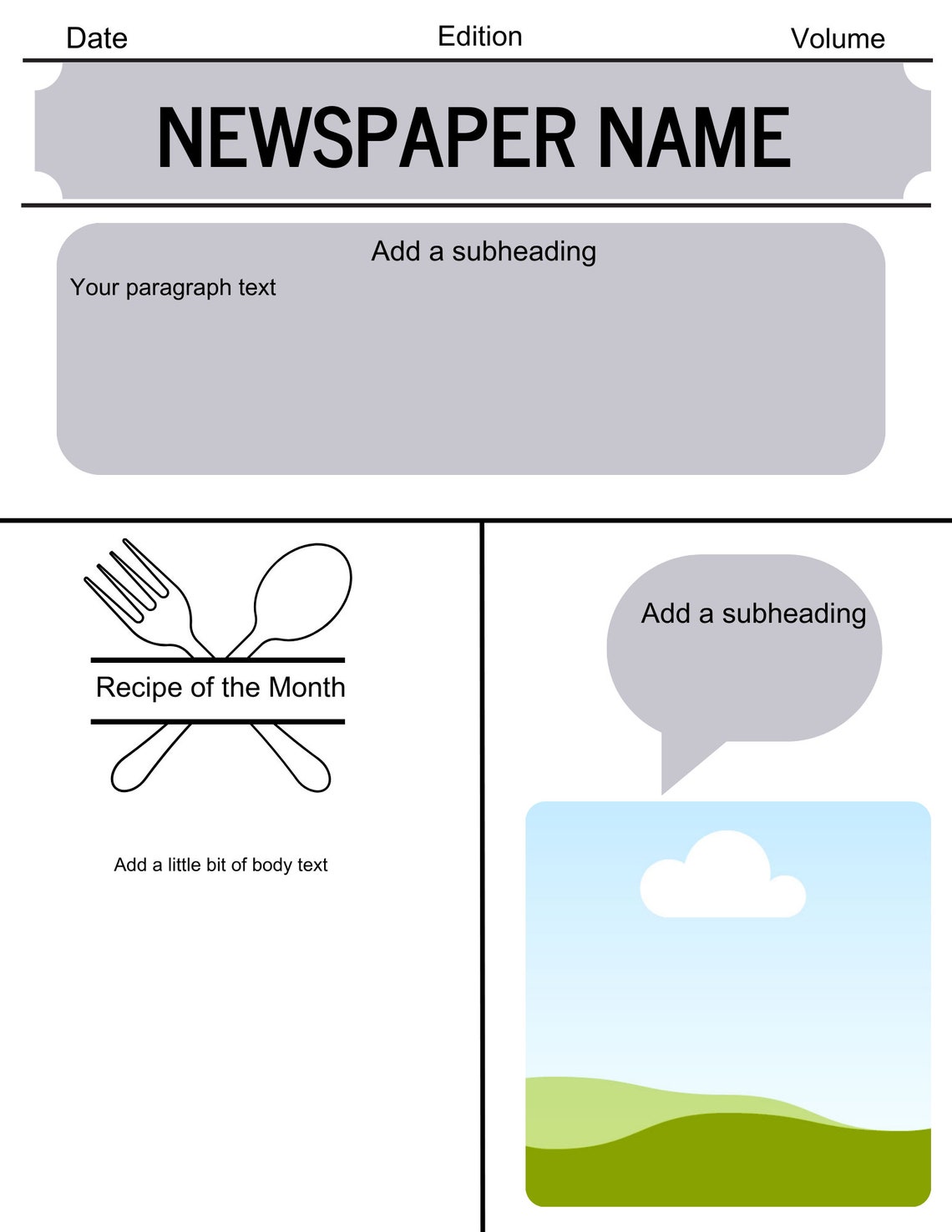 Simple Family Newspaper, Canva Newspaper Template, Simple Homeschool ...