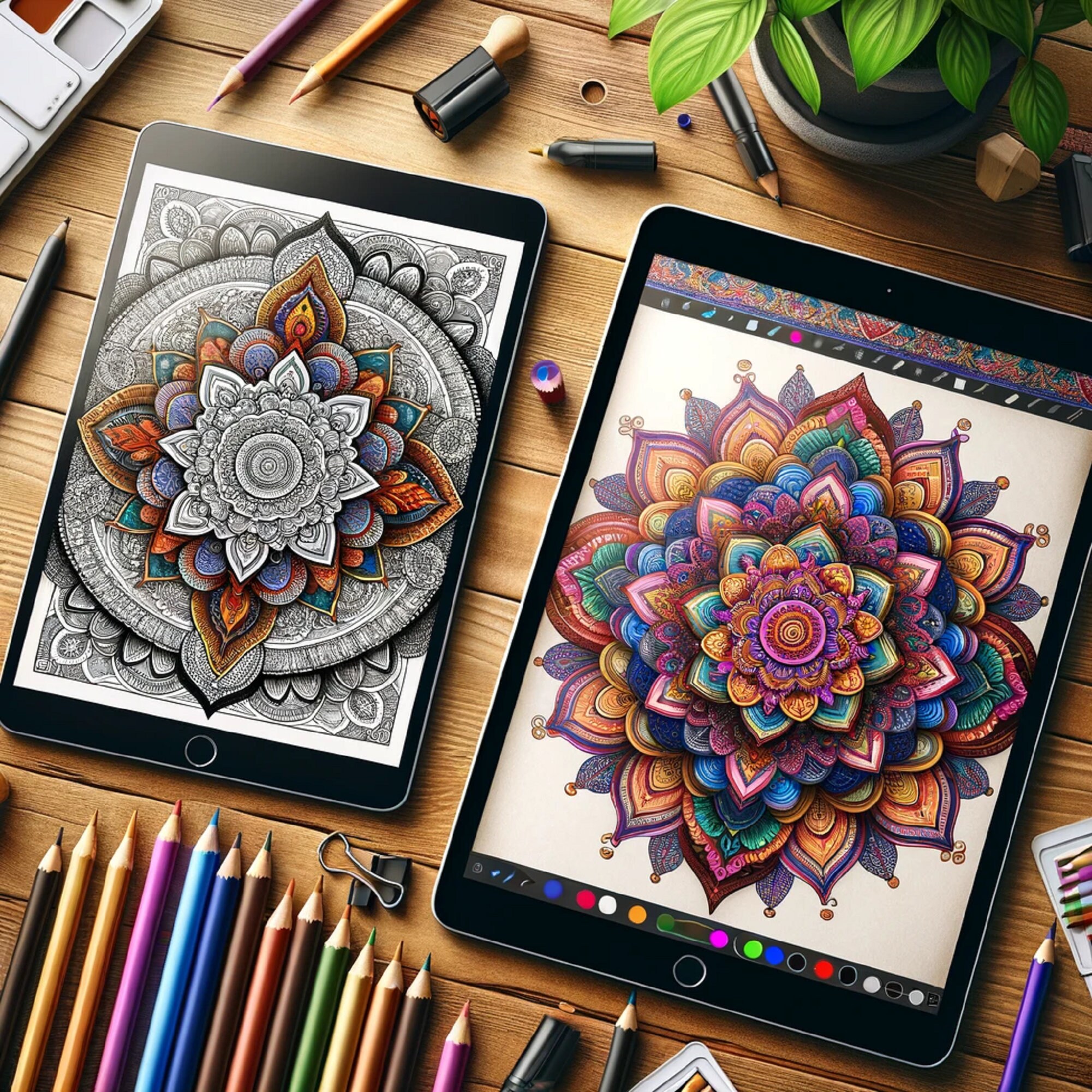 Majestic Mandala Coloring Pages Bundle, Adult Coloring Pages, Adult ...