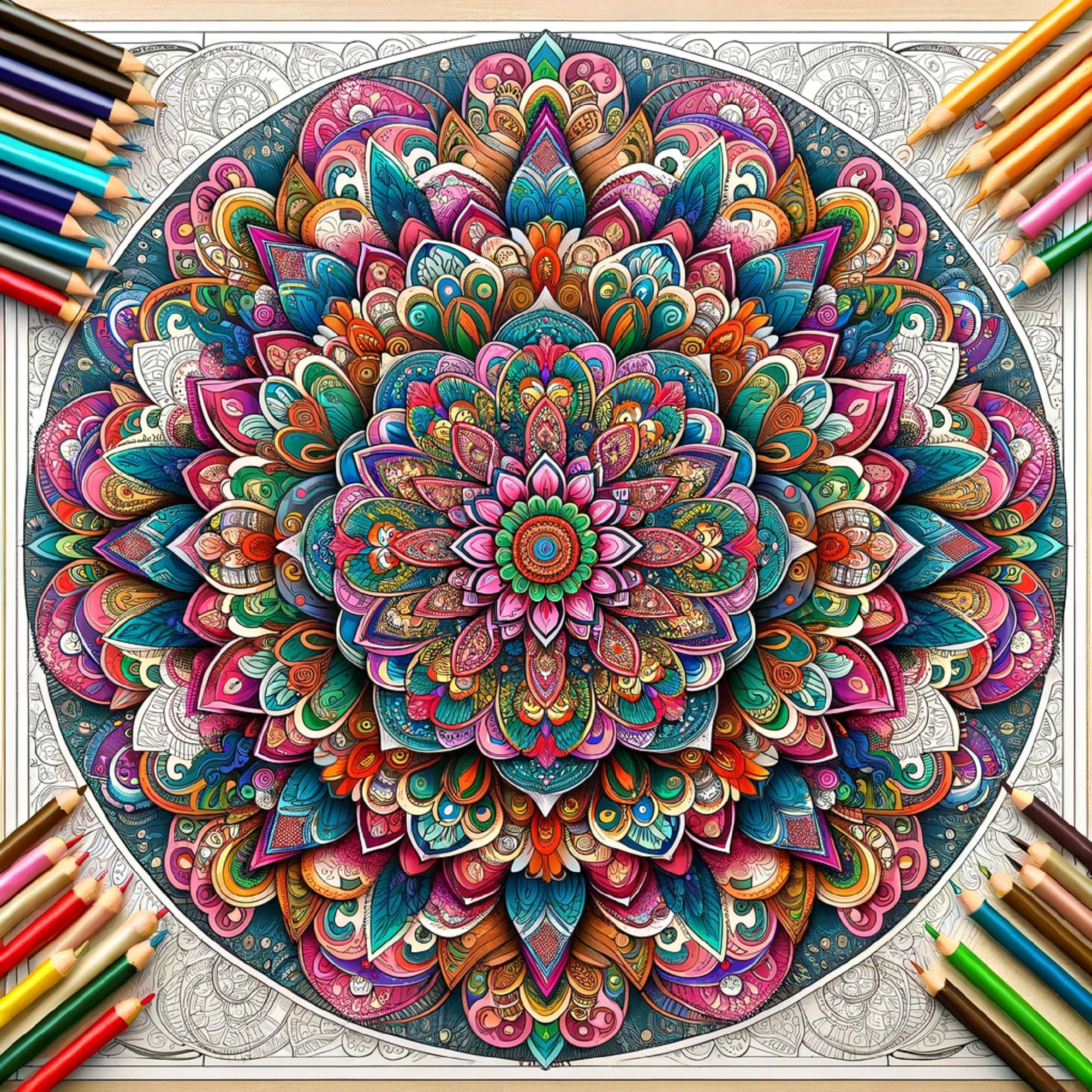 Majestic Mandala Coloring Pages Bundle, Adult Coloring Pages, Adult ...