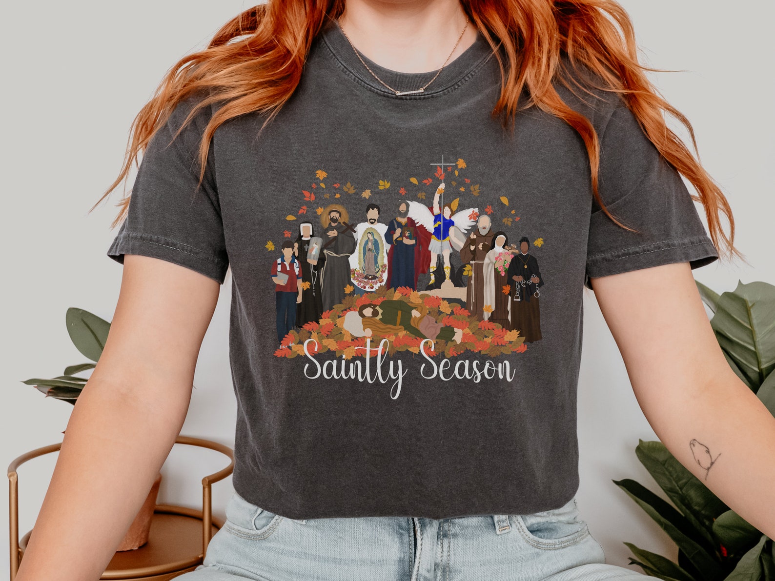 Saintly Catholic All Saints Day Comfort Color Shirt,womens Catholic ...