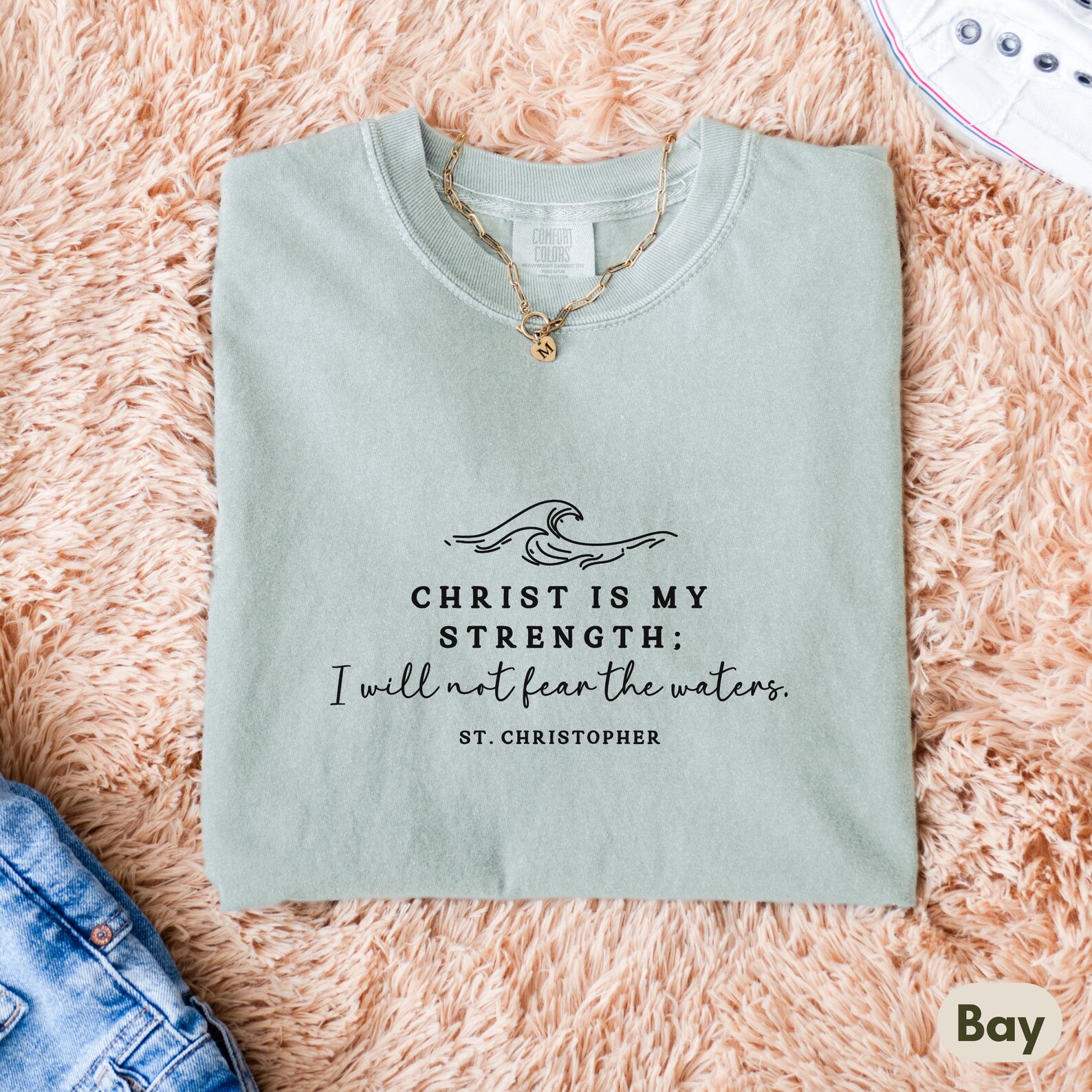 Saint Christopher Comfort Colors Shirt: Minimalist Catholic Gift - Etsy