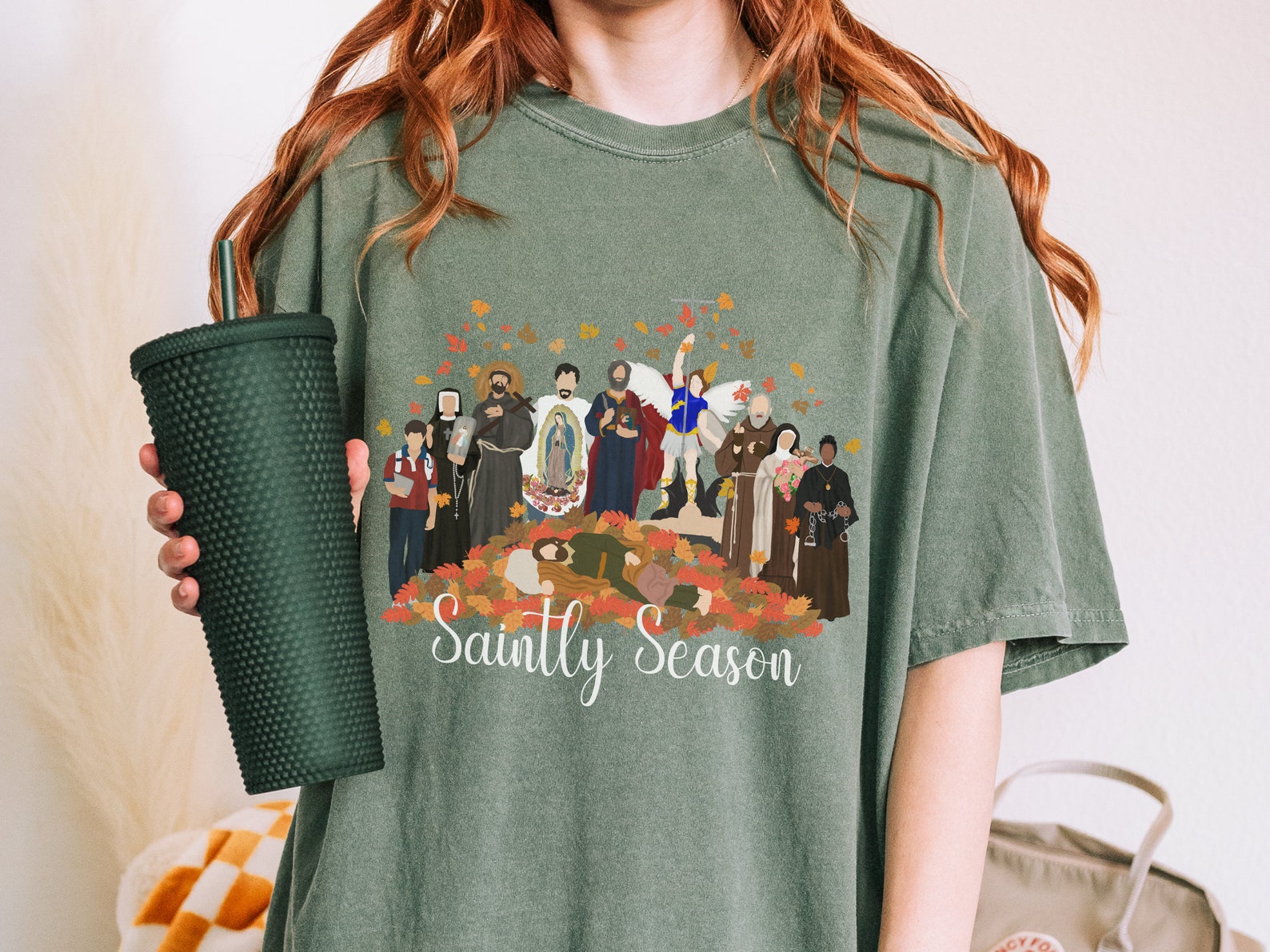 Saintly Catholic All Saints Day Comfort Color Shirt,womens Catholic ...