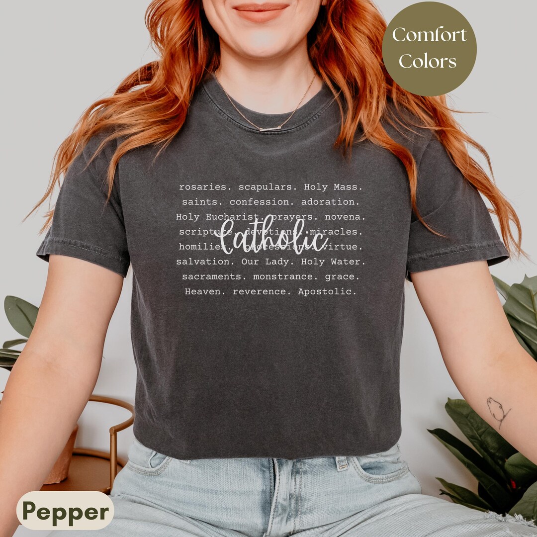 Catholic Shirt for Women Comfort Colors Catholic Church T-shirt Trendy ...