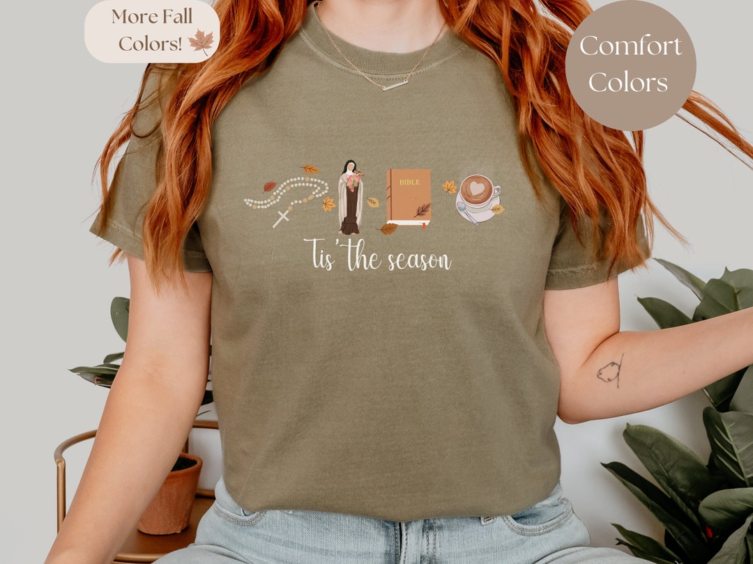 Fall Catholic Comfort Colors Shirt for Women,autumn Oversized Trendy ...