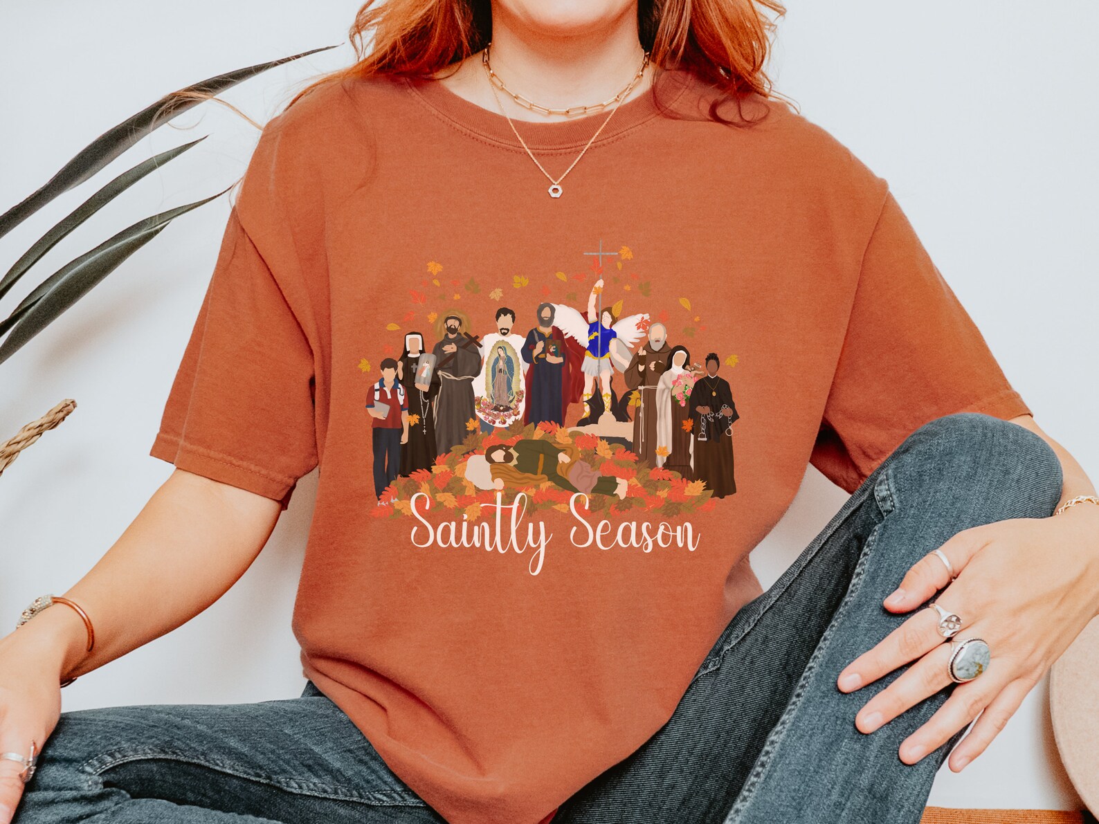 Saintly Catholic All Saints Day Comfort Color Shirt,womens Catholic ...