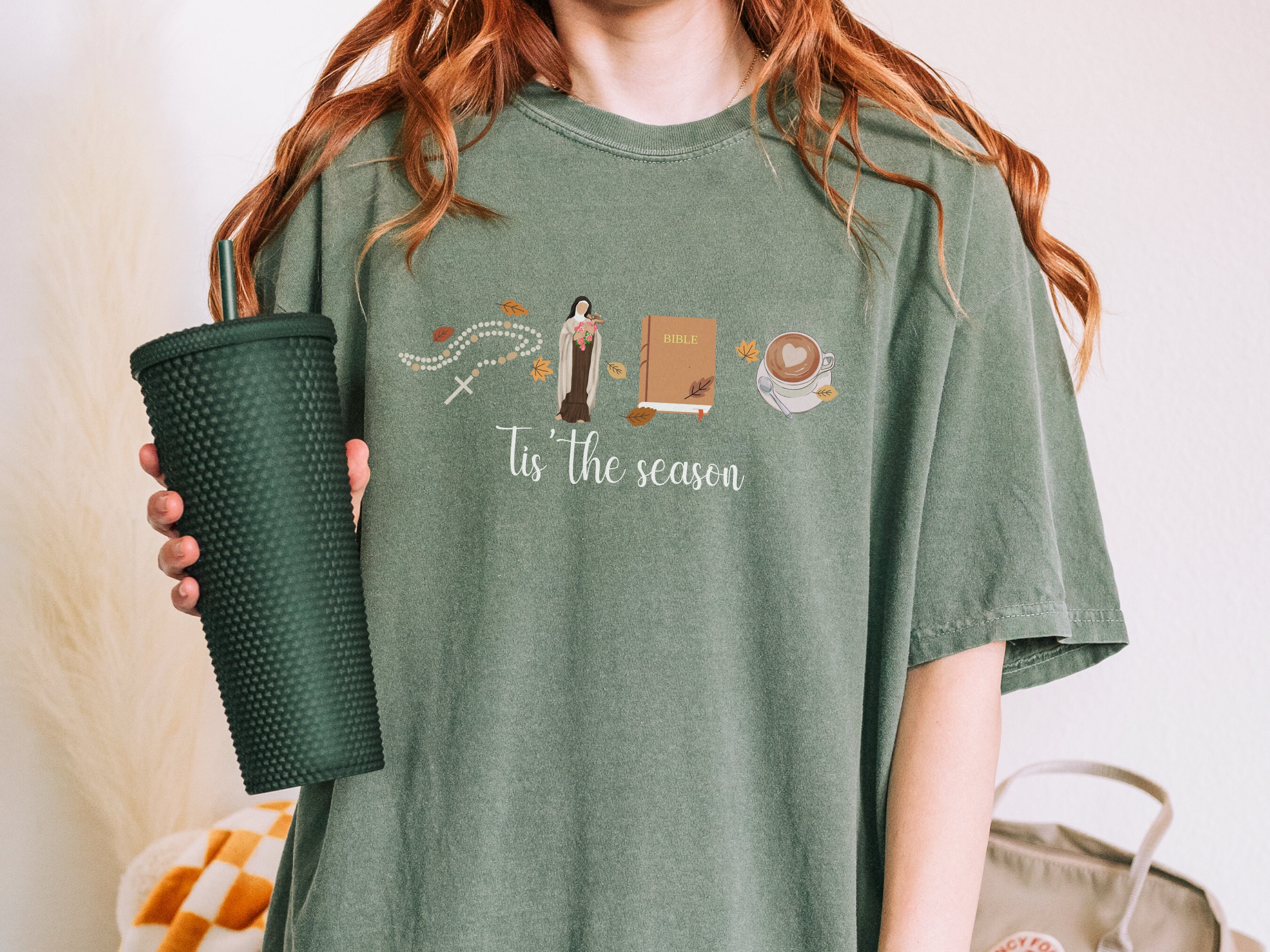 Fall Catholic Comfort Colors Shirt for Women,autumn Oversized Trendy ...