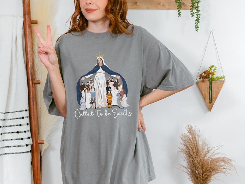 Saintly Catholic All Saints Day Comfort Color Shirt,womens Catholic ...