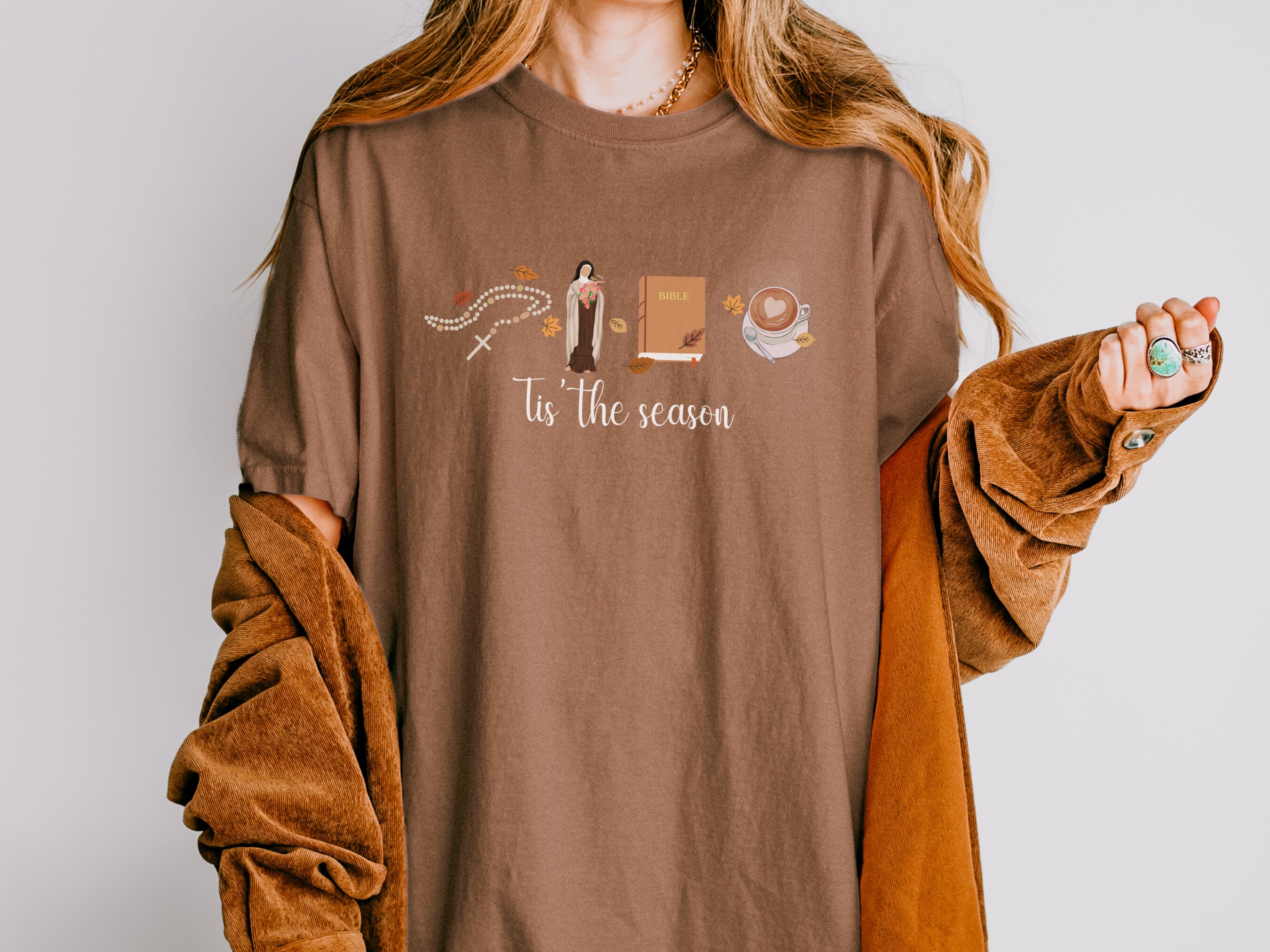 Fall Catholic Comfort Colors Shirt for Women,autumn Oversized Trendy ...