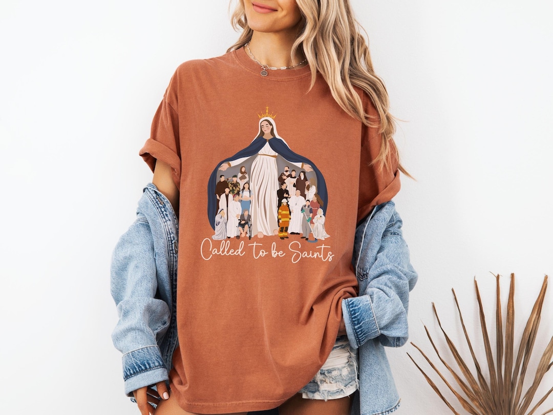 Saintly Catholic All Saints Day Comfort Color Shirt,womens Catholic ...