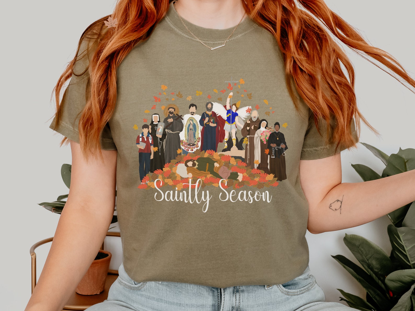 Saintly Catholic All Saints Day Comfort Color Shirt,womens Catholic ...