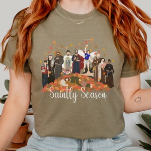 Saintly Catholic All Saints Day Comfort Color Shirt,womens Catholic ...