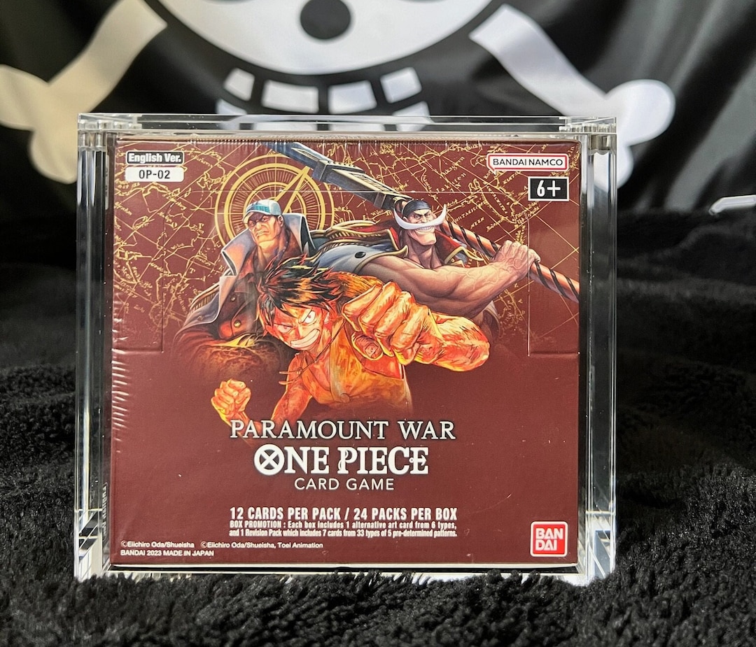One Piece Card Game Booster Box Acrylic Case (OP02 & OP01 Blue Bottom ...