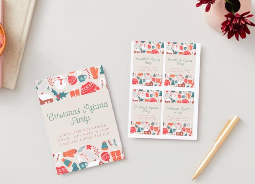 Printable Holiday Party Invitation Template for Friends, or Classmates ...